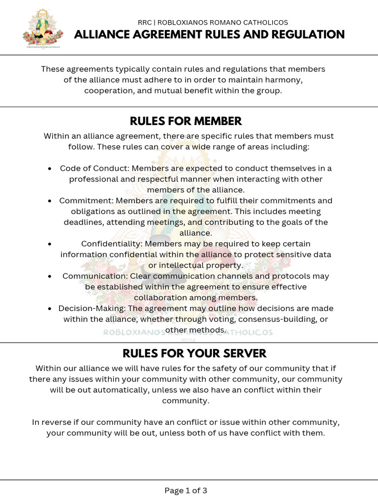 RRC Alliance Agreement Rules Regulation 1 | PDF | Regulatory Compliance ...
