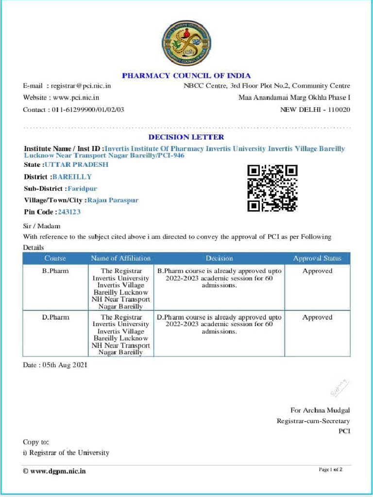 Aproval Letter | PDF