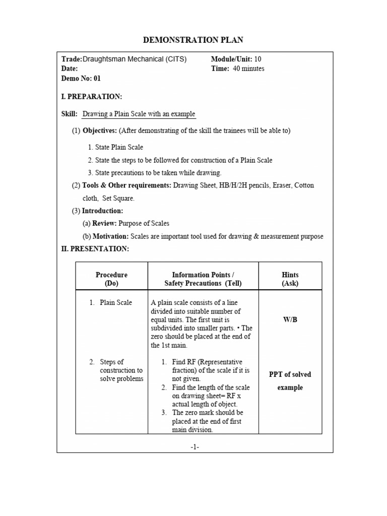 Draftsman Trade DEMO PLAN1 | PDF | Drawing