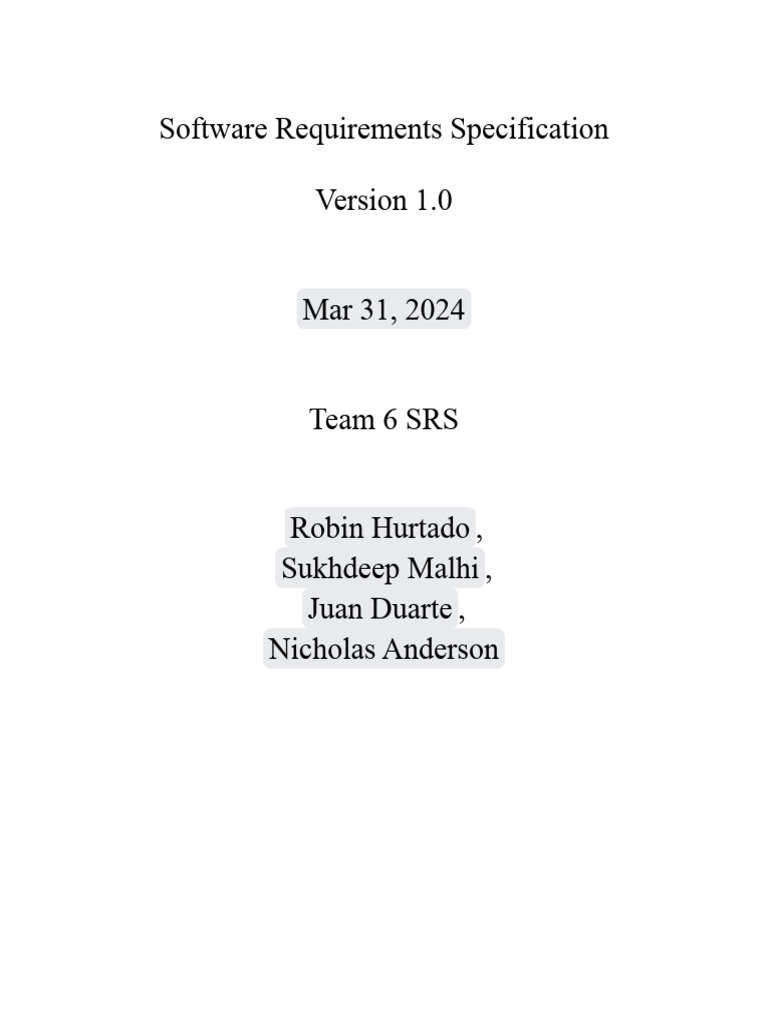 team 6 srs | PDF | Databases | Login