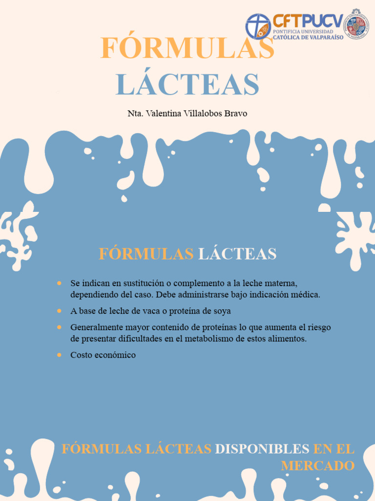 Clase 9 - Formulas Lacteas | PDF | Leche | Formula infantil