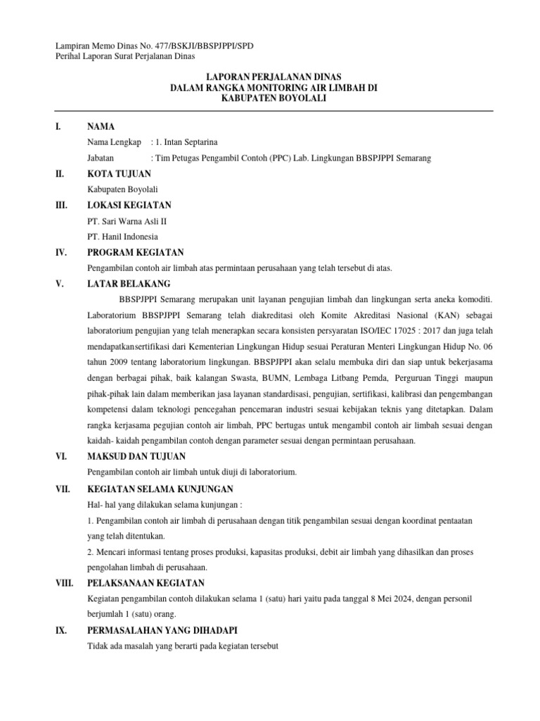 Laporan SPPD PT. SWA 2 & PT. Hanil Indonesia | PDF