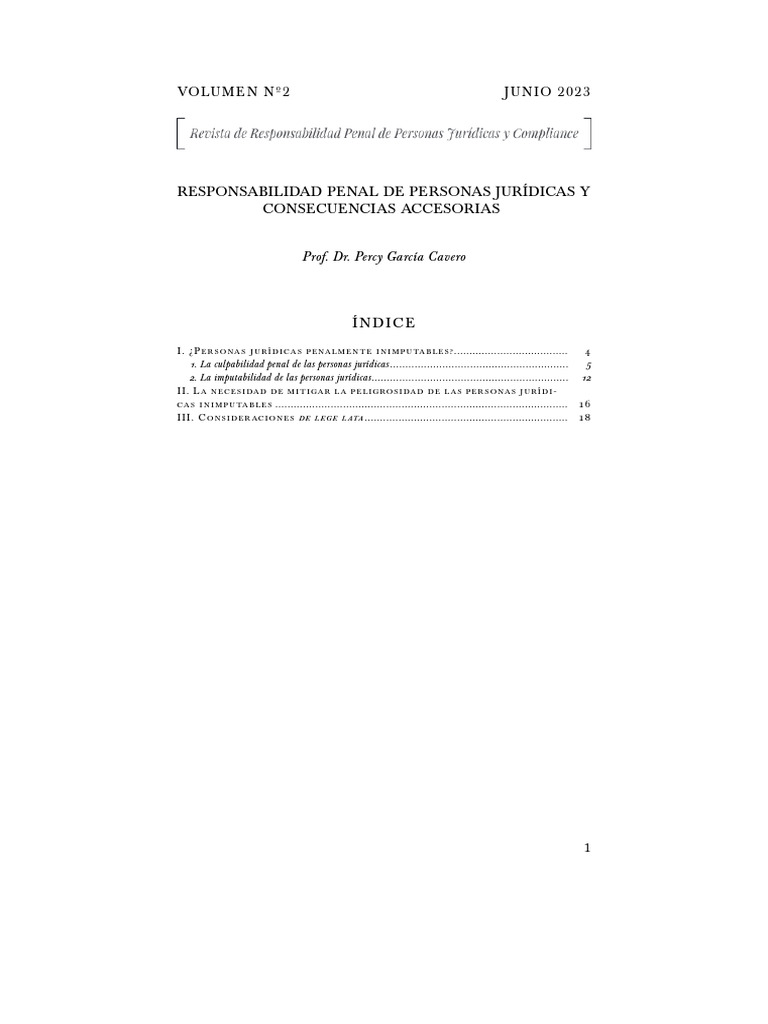 Responsabilidad Penal de Personas Jur Dicas y Consecuencias Accesorias 2874 | PDF | Derecho ...