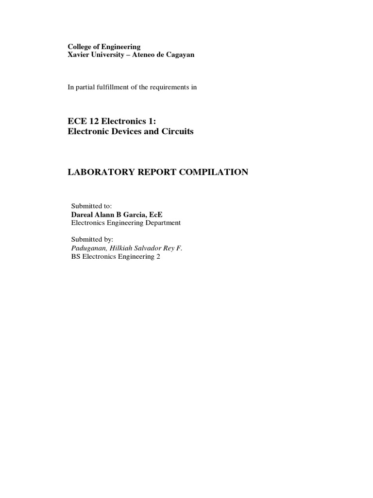 Electronics Lab Report: Diode Experiments | PDF | Rectifier | P–N Junction