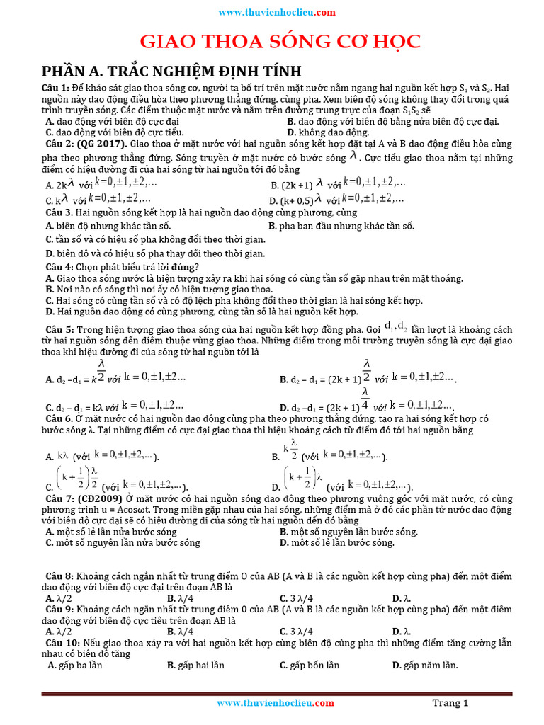 Giao Thoa Song Co | PDF