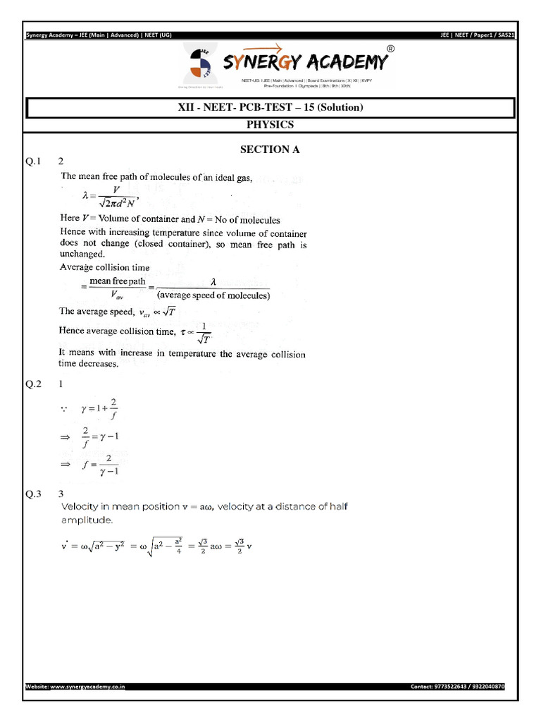 JEE Advanced Paper II Answers-12.05.2024 | Download Free PDF | Academia ...