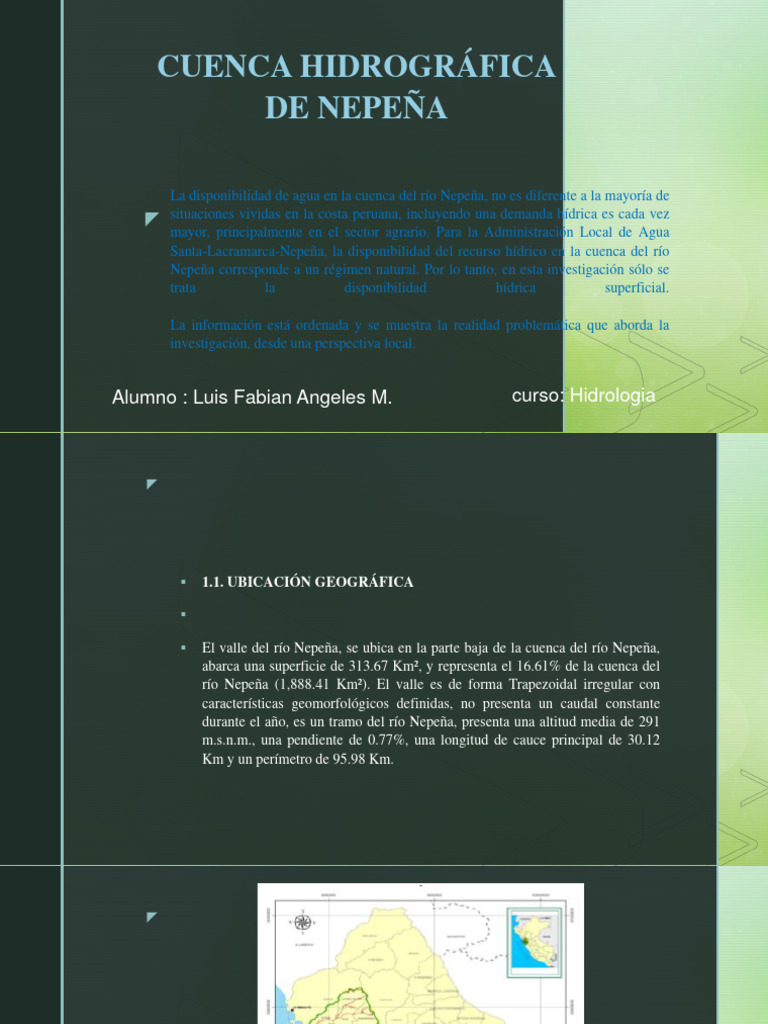 CUENCA DE NEPEÑA - Luis Fabian Angeles M. EXPO | PDF | Cuenca de drenaje | Río