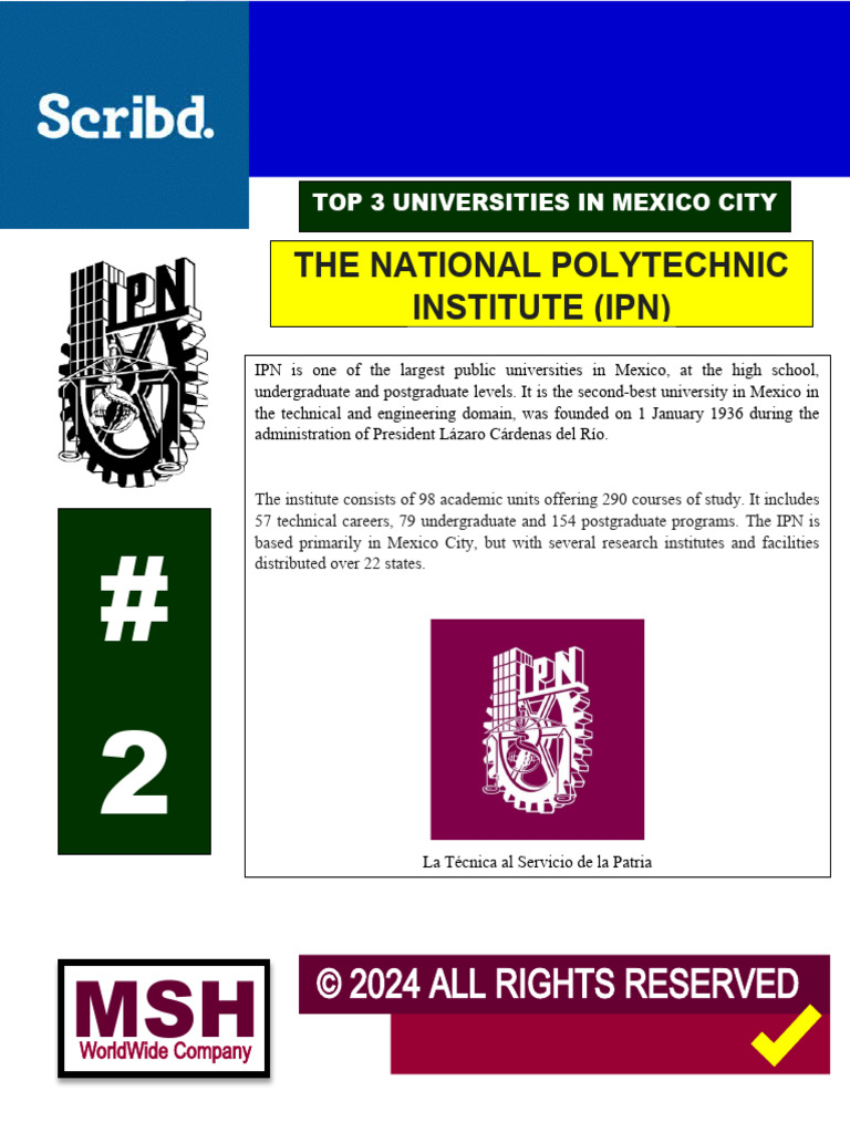 Top Universities in Mexico City: IPN. | PDF