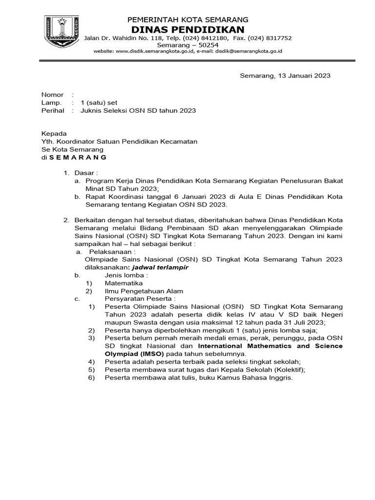 Juknis Osn SD 2023 | PDF