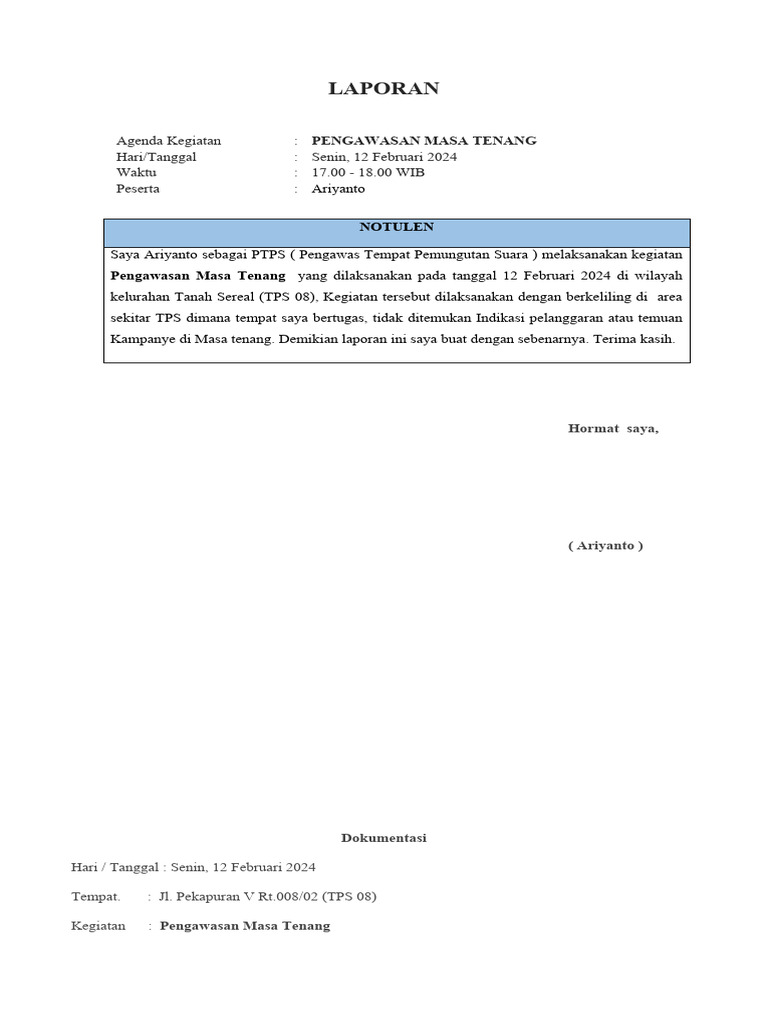 Form Notulen TGL 12-02-24 | PDF