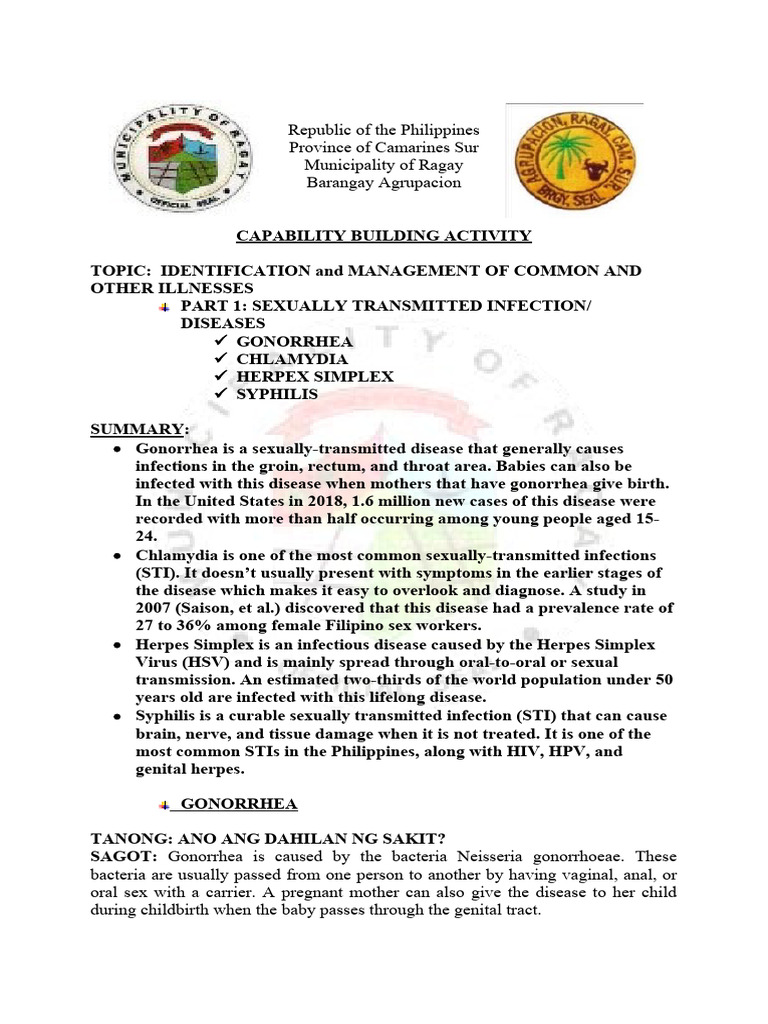 Capability Building Activity | PDF | Sexually Transmitted Infection ...