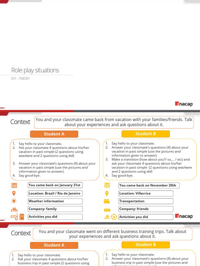 Fges01 Es1 Role Play Practice | PDF | Language Arts & Discipline