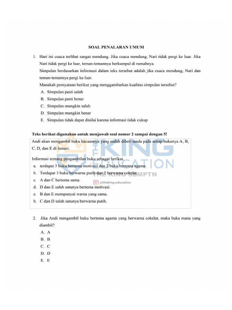 Soal Penalaran Umum | PDF
