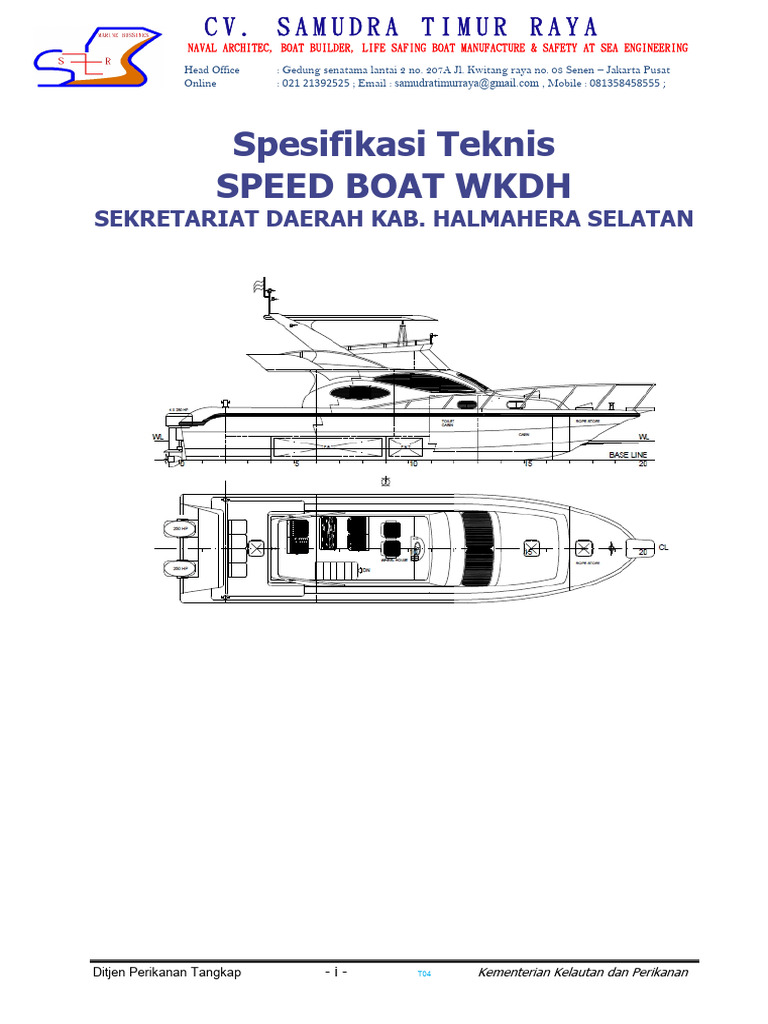 Spesifikasi teknis Speed Boat WKDH | PDF