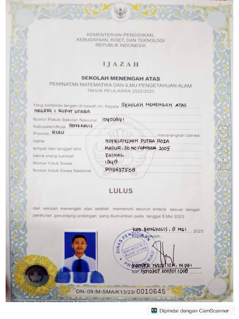 Ijazah SMA-2 | PDF