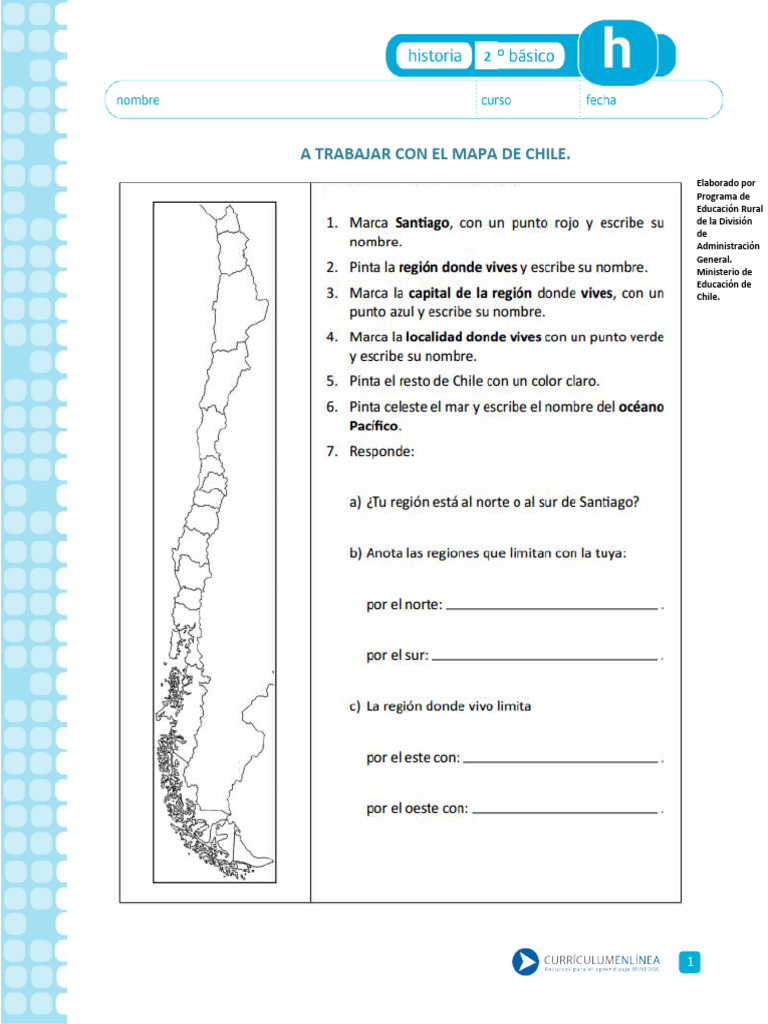 A Trabajar Con El Mapa de Chile | PDF