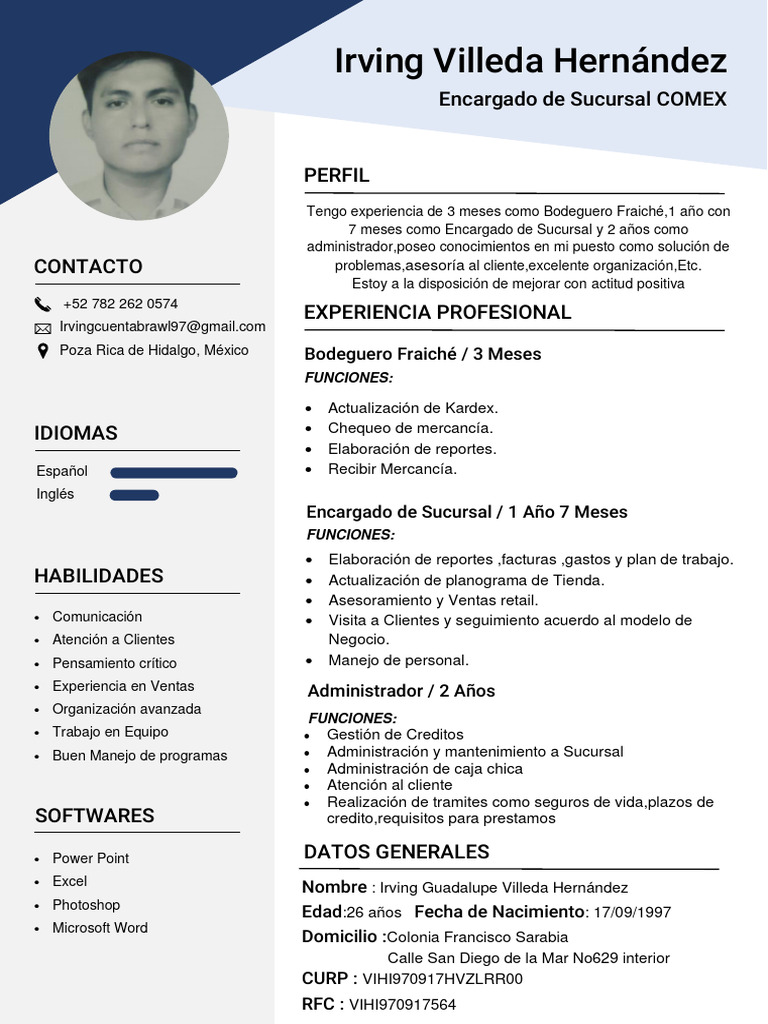 Curriculum Irving Villeda | PDF | Software | Informática
