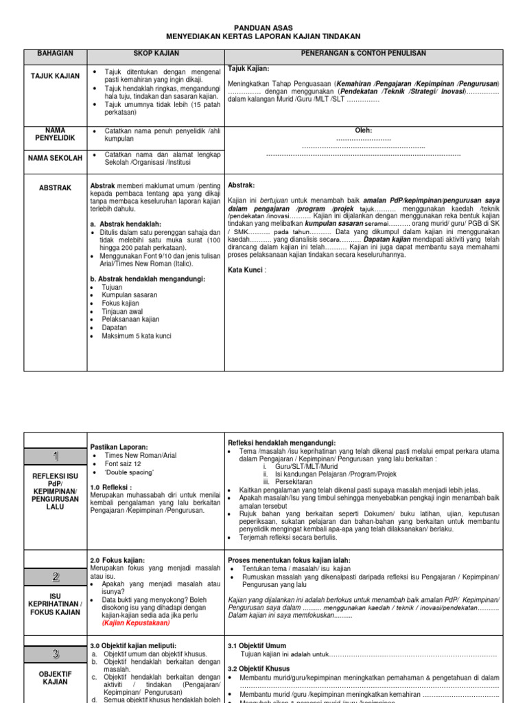 Cadangan Format Kajian Tindakan Iab 2022 | PDF