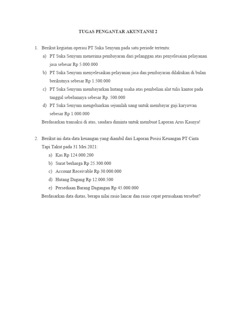 Tugas PA 2 Laporan Arus Kas Dan Analisis Laporan Keuangan | PDF