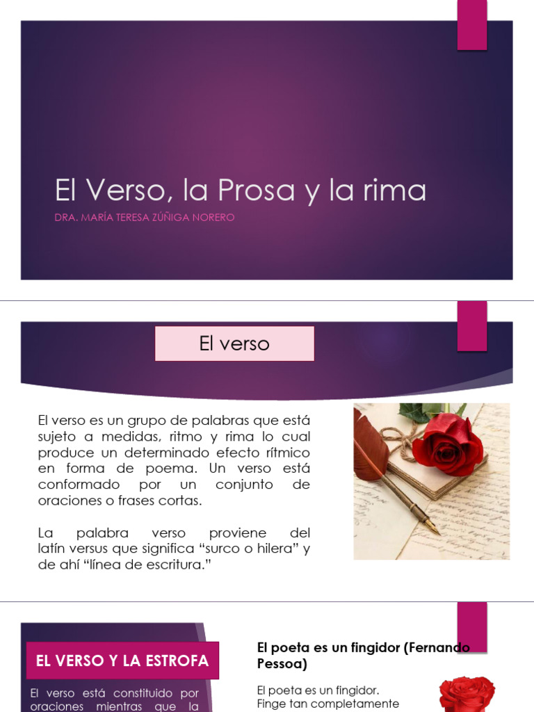 Verso, Prosa y Rima: Guía Completa | PDF | Poesía | Prosa
