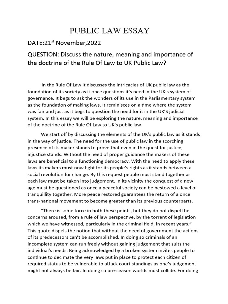 Public Law Essay | PDF | Justice | Crime & Violence