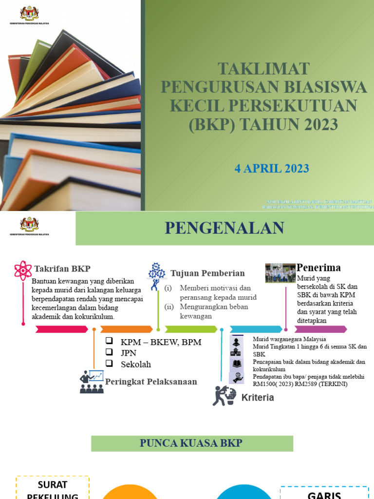 Taklimat Pengurusan Biasiswa Kecil Persekutuan BKP 2023 04042023upgrade | PDF