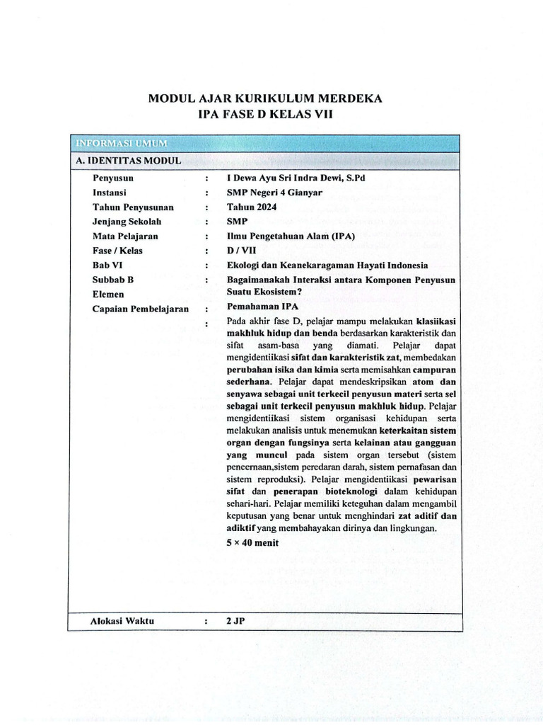 Modul IPA Ekosistem | PDF