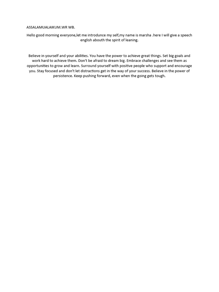 Speech English | PDF