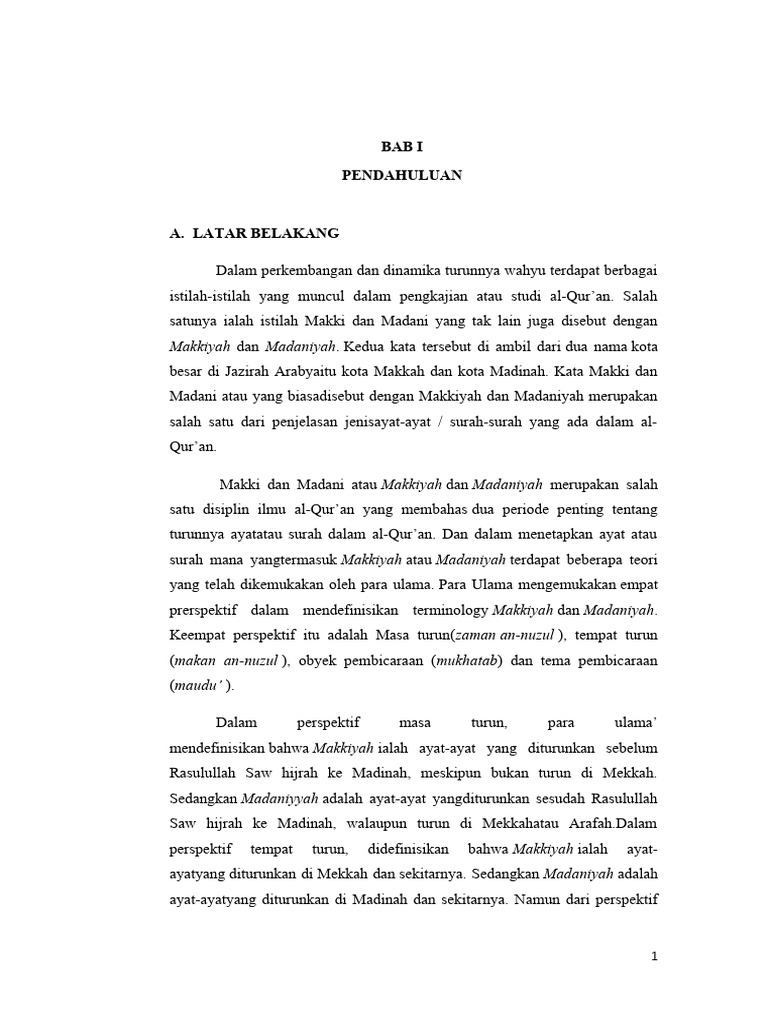 Makkiyah dan Madaniyah dalam Al-Qur'an | PDF | Sejarah | Agama ...