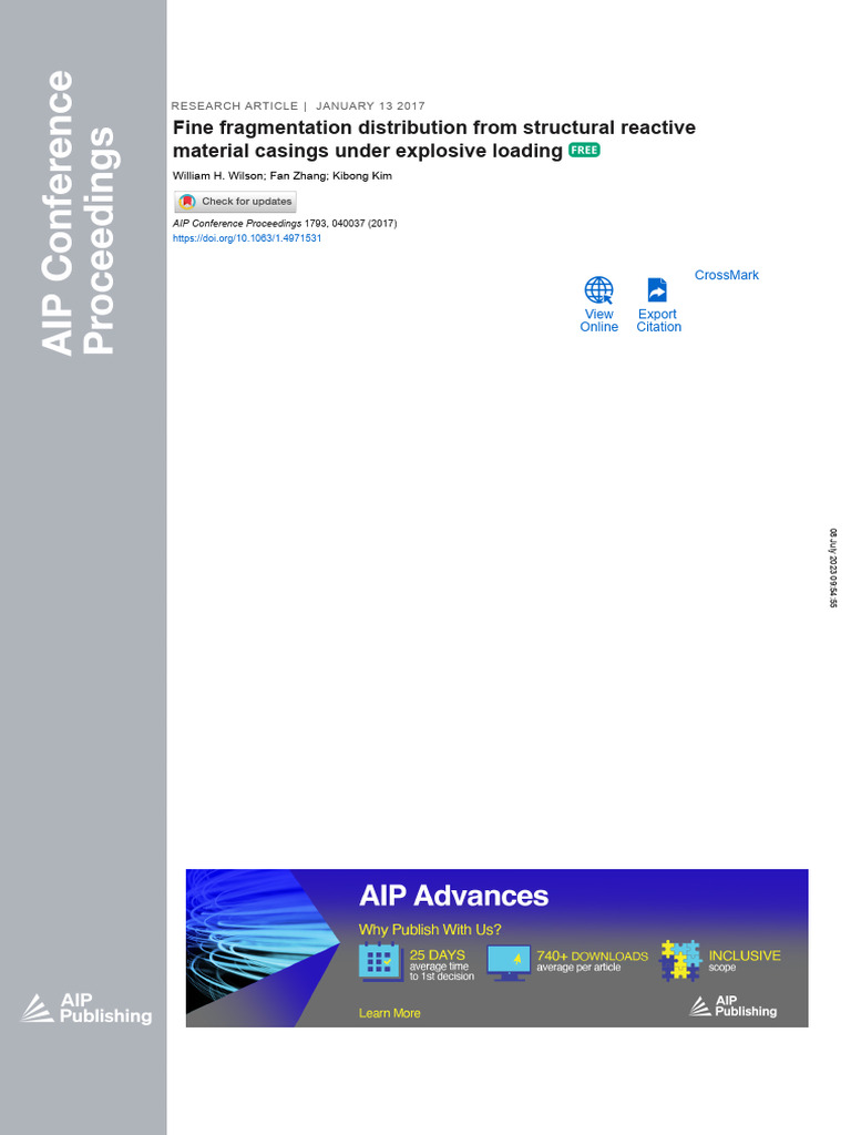Fine Fragmentation Distribution From Structural Reactive Material ...
