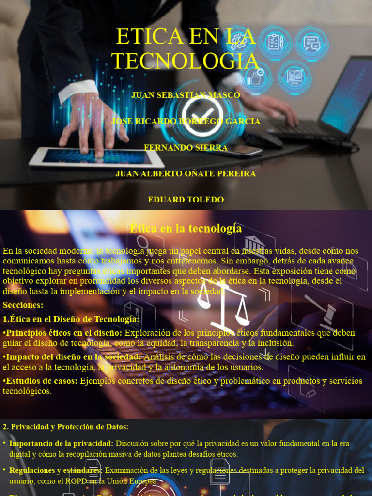 Etica en La Tecnologia Exposicion | PDF | Privacidad | Inteligencia ...