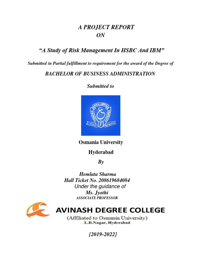 BBA FINAL Project | PDF | Financial Risk | Risk BBA FINAL Project | PDF | Financial Risk | Risk