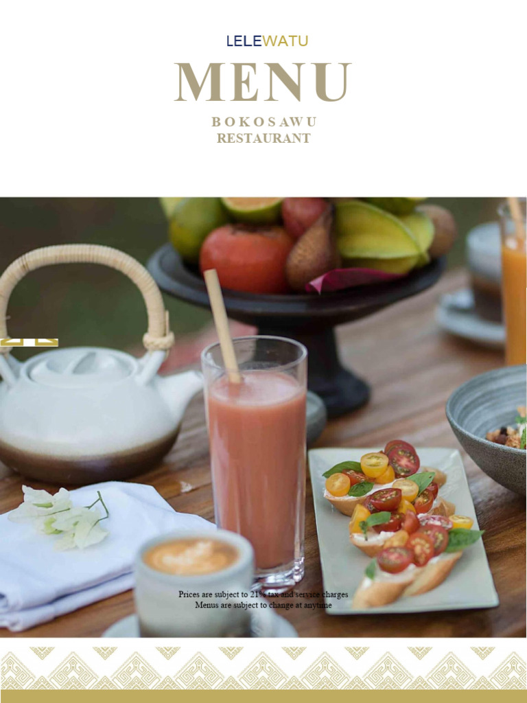 Menu Ala Carte & Drink List 2022 | PDF | Sauce | Pasta