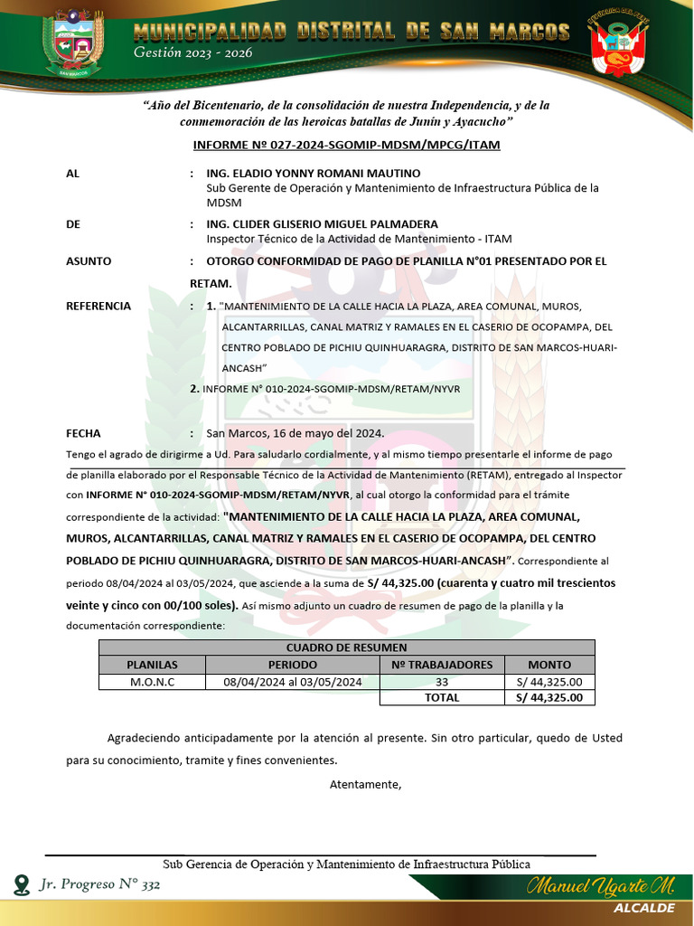 INFORME - ITAM - PLANILLA - 2024 Clider ITAM 4 | PDF | Negocios ...
