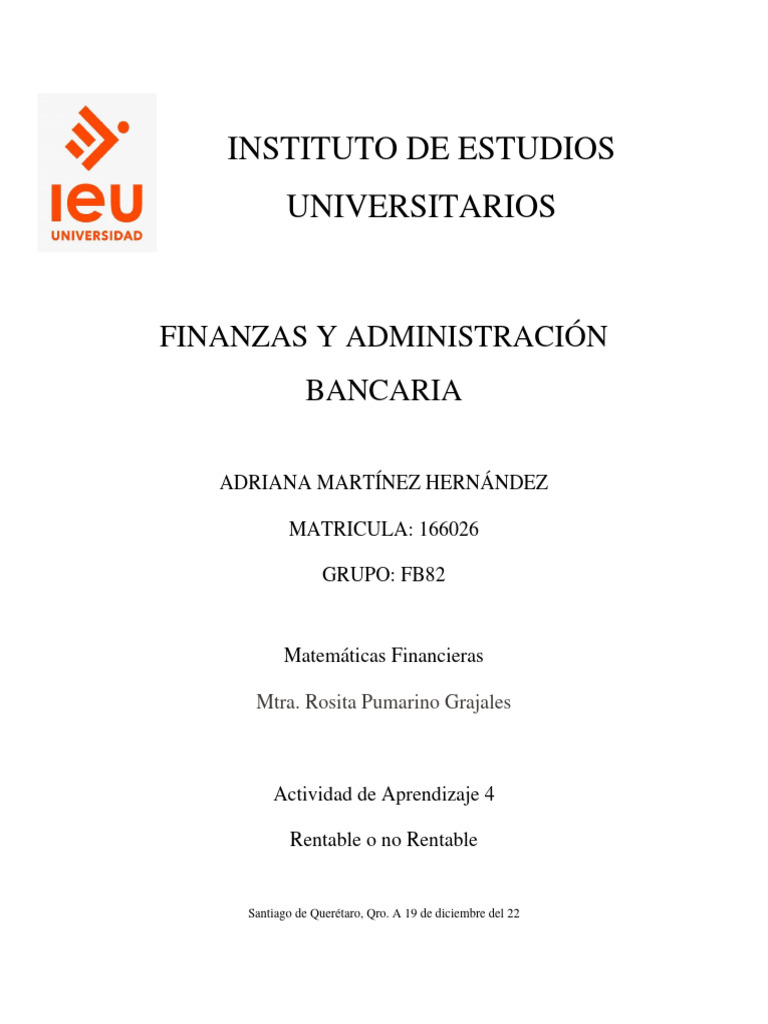 Rentable o No Rentable | PDF | Economias