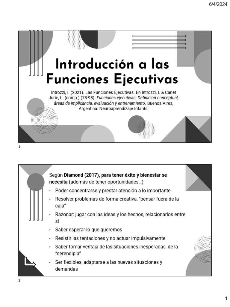 Funciones Ejecutivas | PDF | Desorden hiperactivo y deficit de atencion | Funciones ejecutivas