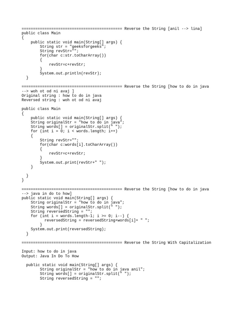 Java Programs | Download Free PDF | String (Computer Science ... Java Programs | Download Free PDF | String (Computer Science ...