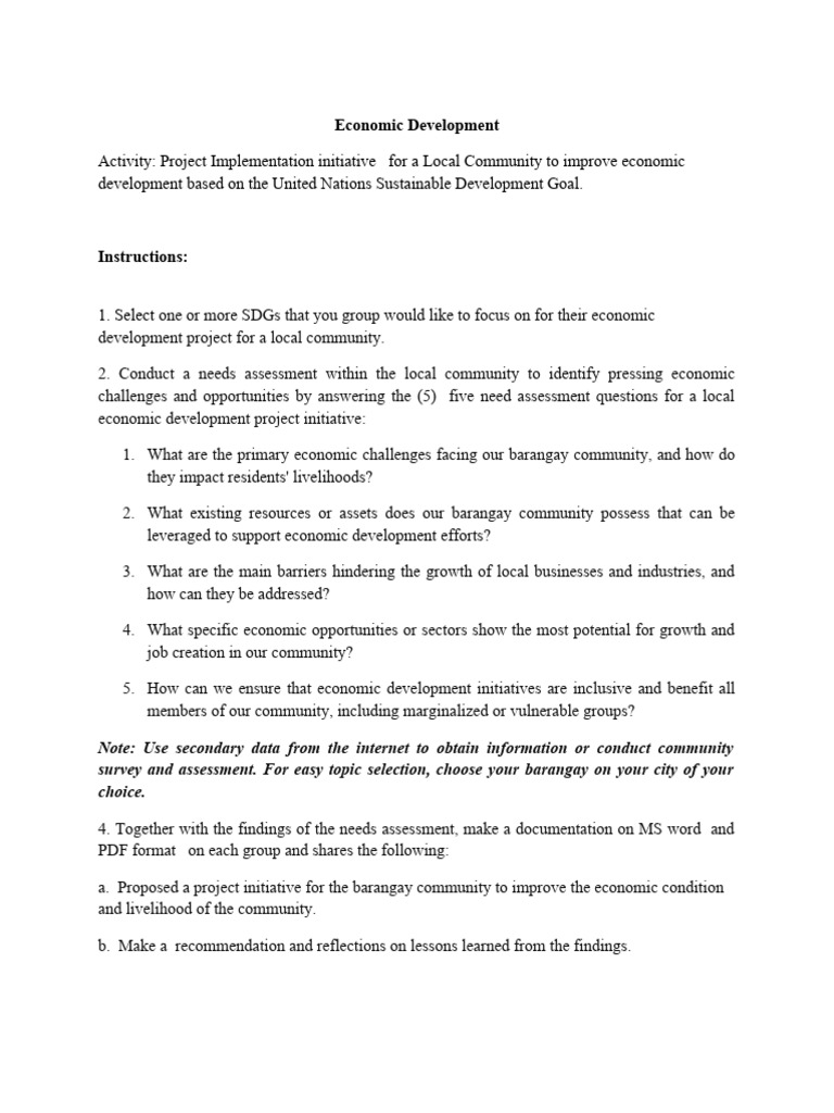 Local Economic Development Project Guide | PDF | Goal | Swot Analysis
