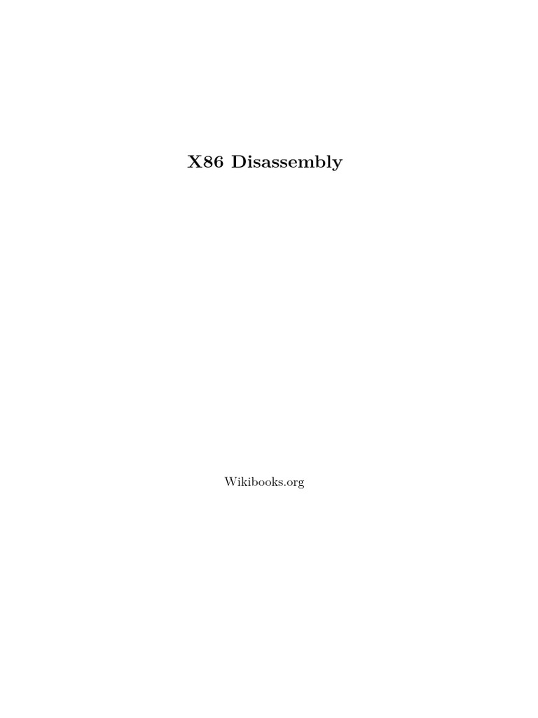 X86 Disassembly | PDF | Assembly Language | Compiler