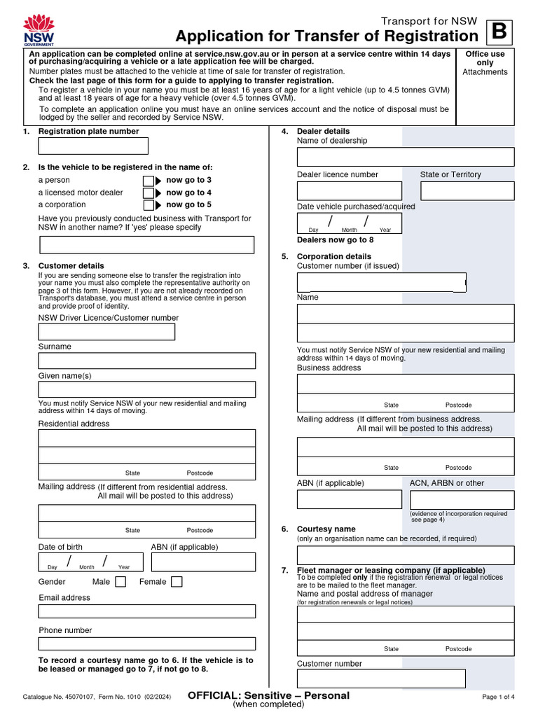 Vehicle Registration Transfer Application | PDF | Car Dealership ...