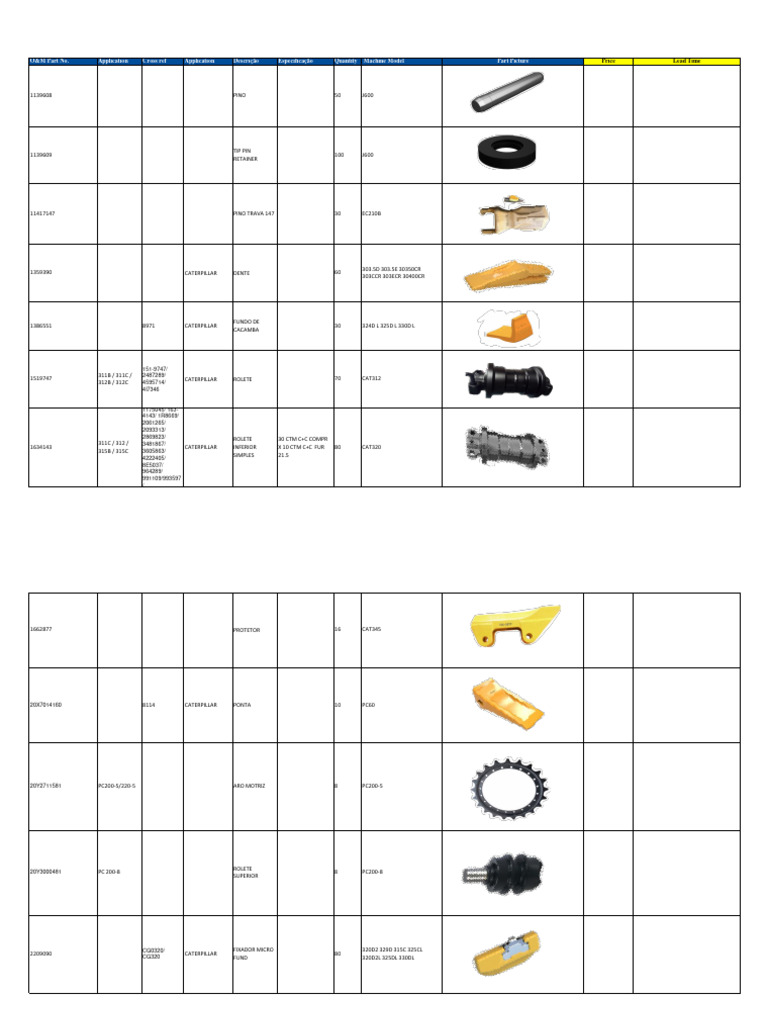 Heavy Equipment Spare Parts | PDF