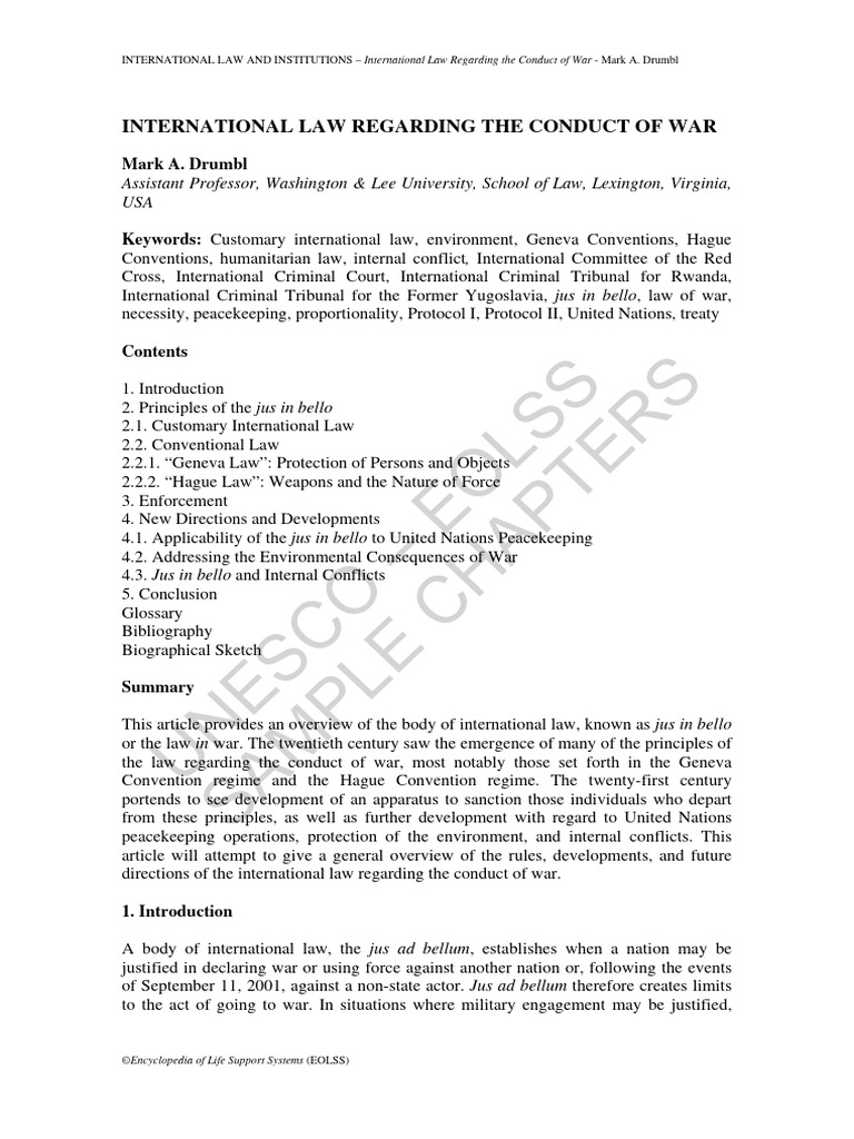 Jus Ad Bellum | PDF | Law Of War | International Law