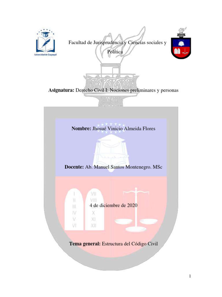 Estructura del Código Civil Ecuatoriano | PDF | Propiedad | Ley de ...