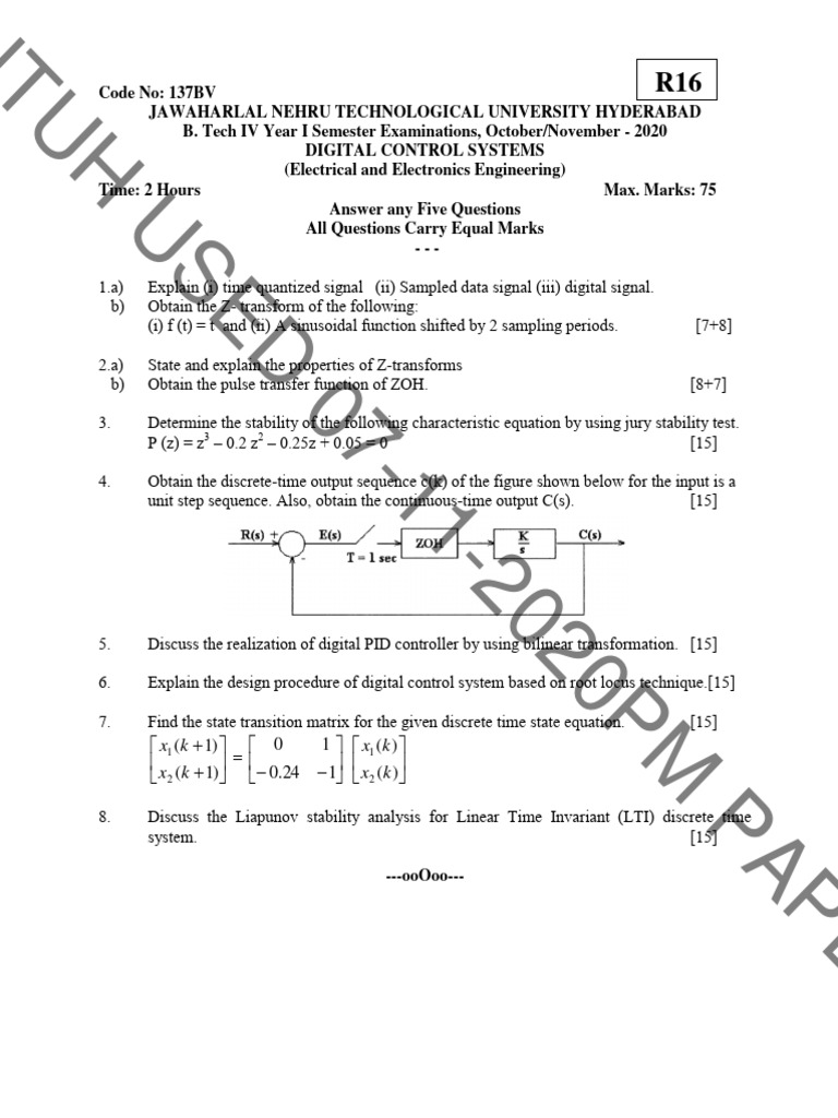 Digital Control System 1 Pdf Applied Mathematics Computer Engineering