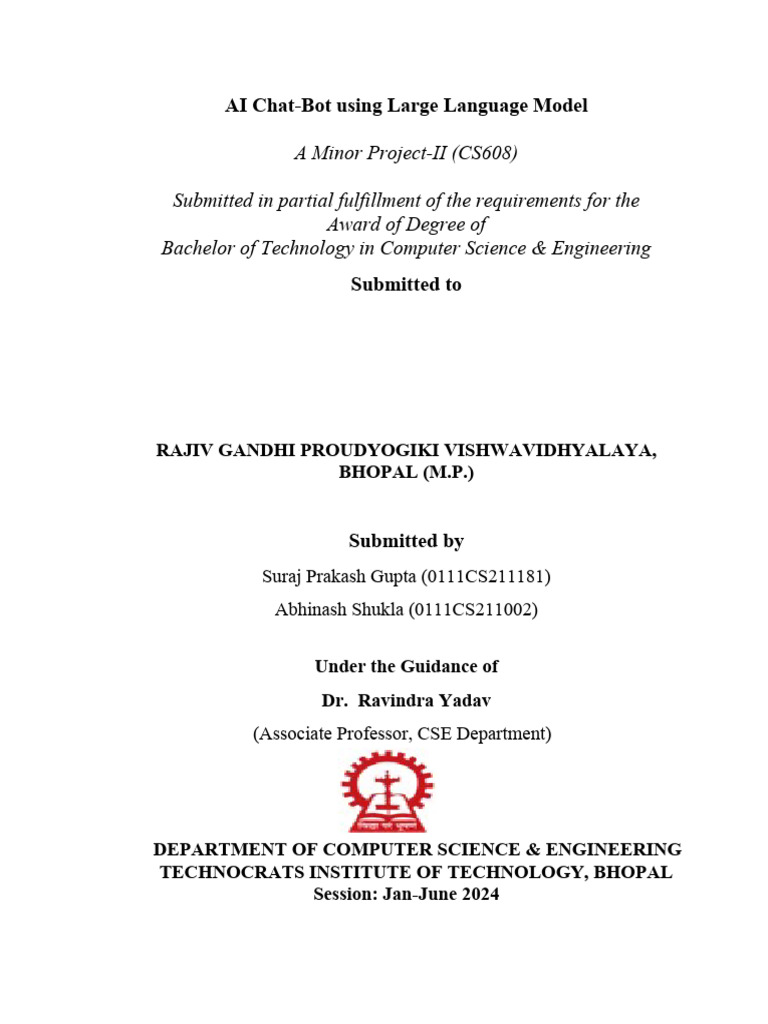 Sample Minor Project Format | PDF | Computing