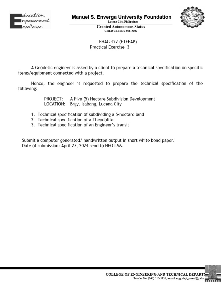 Practical Exercise 3 Ehag 422 Eteeap | PDF | Technology & Engineering