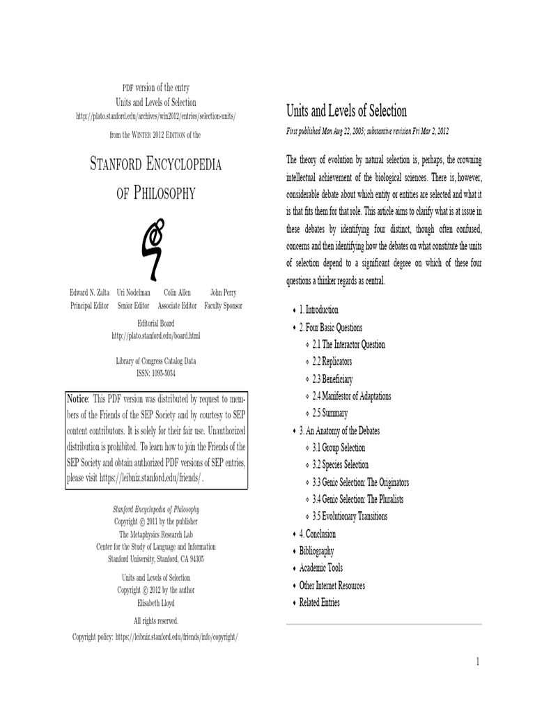 Selection-Units A4 | PDF | Natural Selection | Adaptation