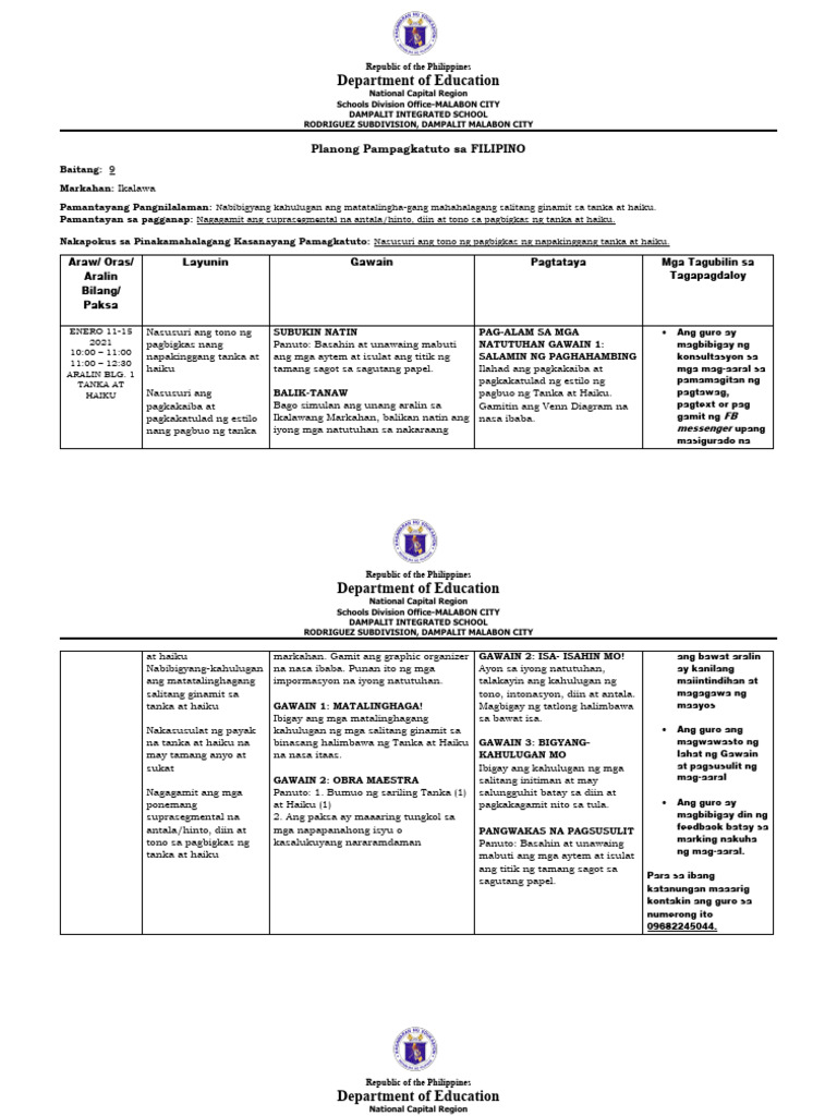 2QLP - Filipino Week 2 | PDF