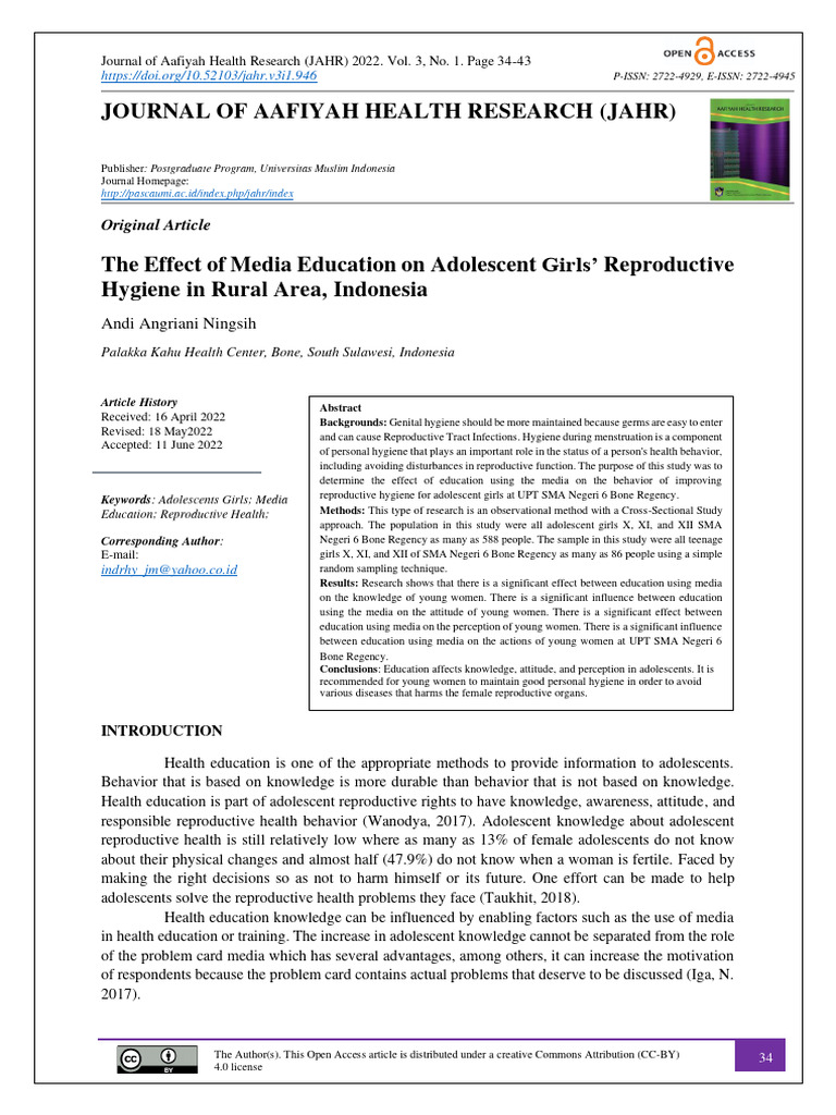 946-Article Text-4040-1-10-20220618 | PDF | Adolescence | Sampling (Statistics)