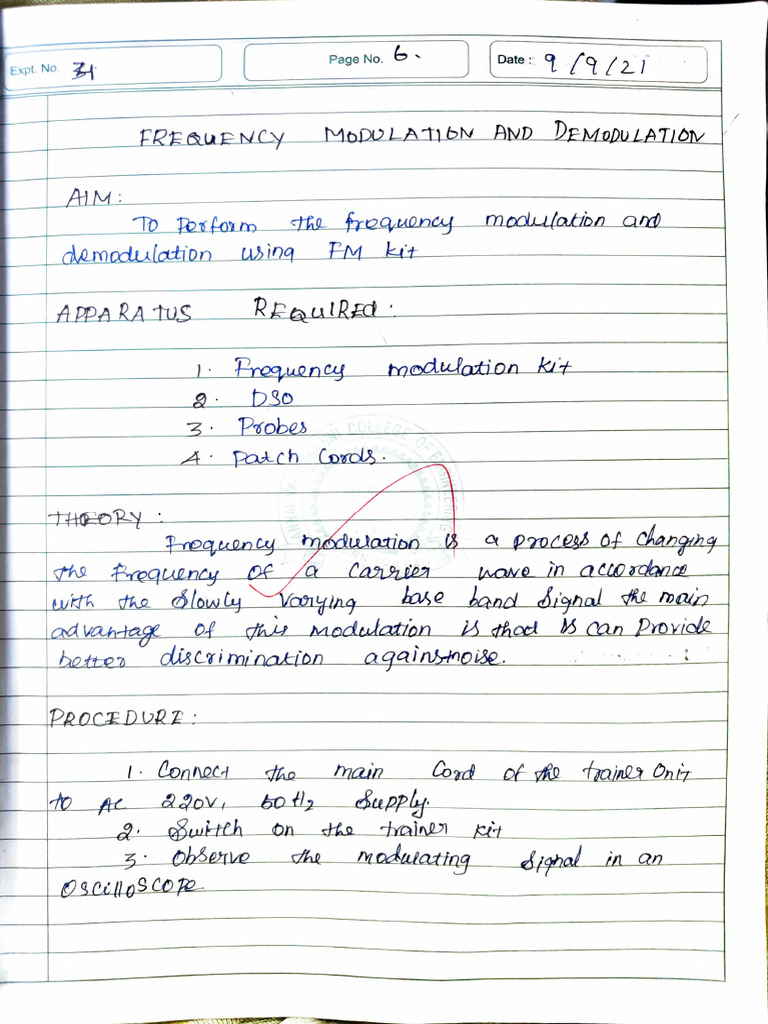 Frequency Modulation and Demodulation 1 | PDF | Modulation | Frequency Modulation